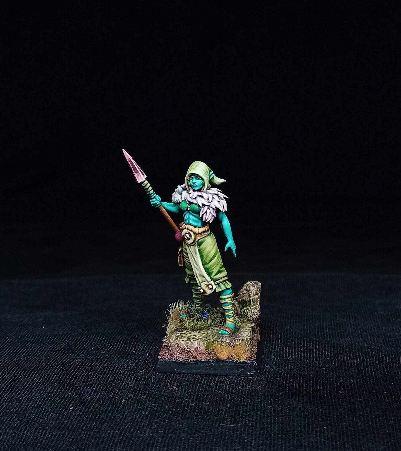 Painted Blue Elf With a Spear and Animal Shawl. Perfect - Etsy