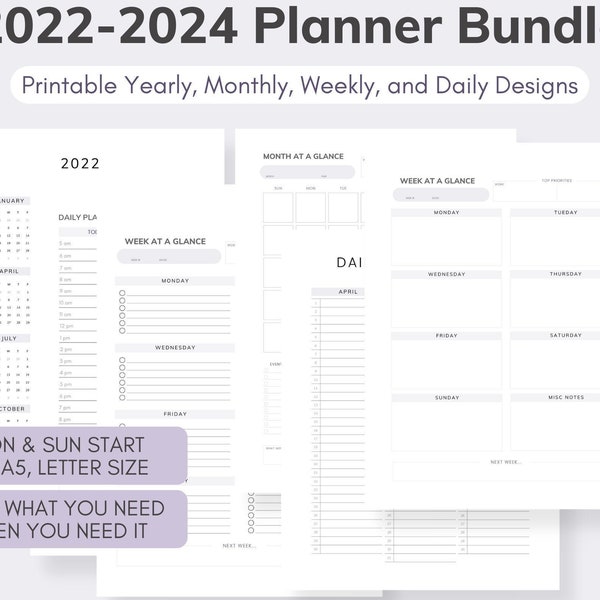 2022-2024 Life & Personal Finance Planner Printable Bundle, Budget ...