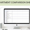 Apartment Comparison Worksheet | Housing Search Planner | Rent ...