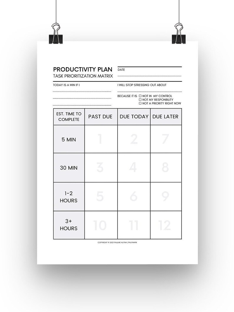 Printable Daily Task Planner Productivity Time Management Plan Task ...