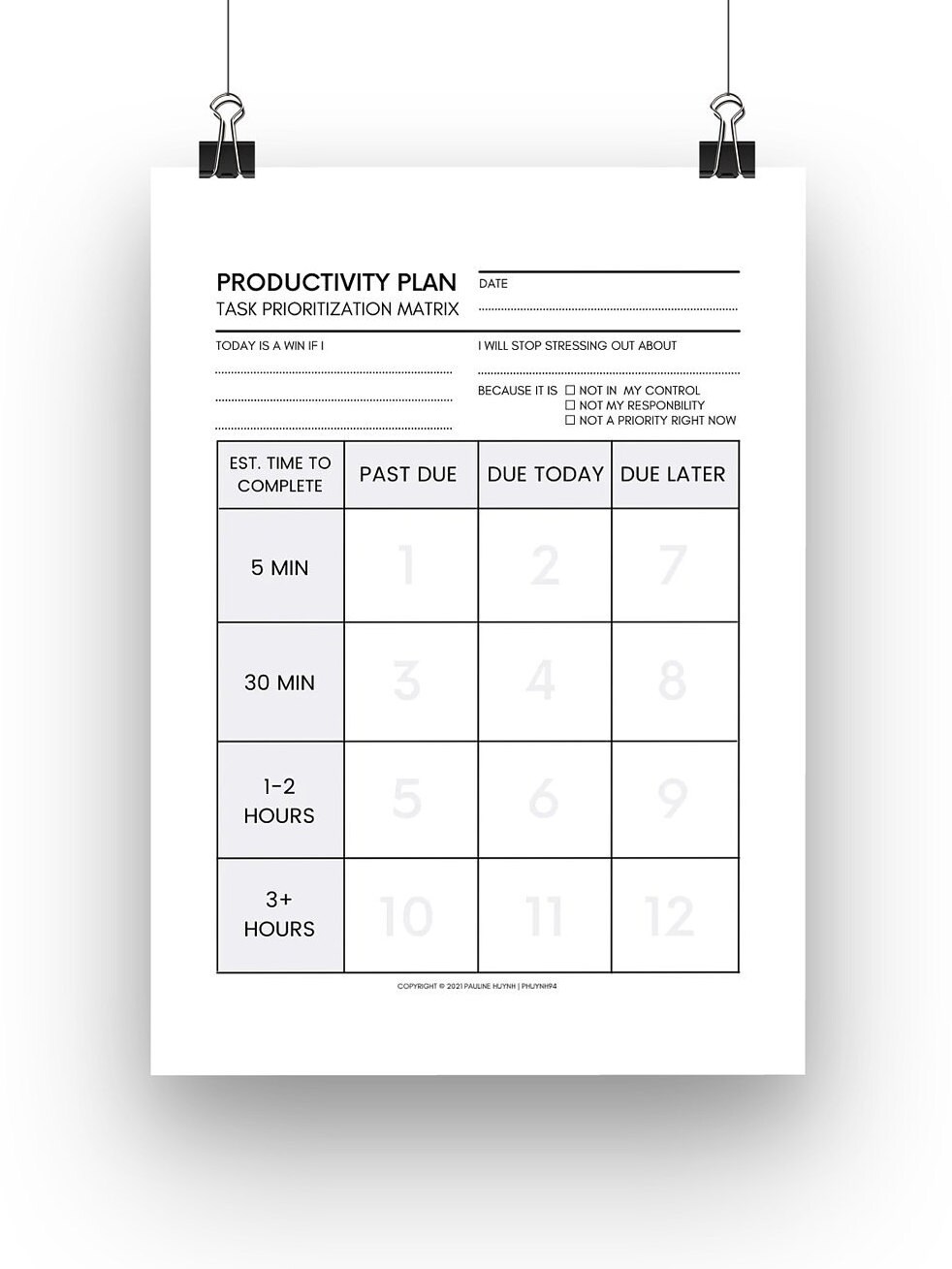 Printable Daily Task Planner Productivity Time Management Plan Task ...