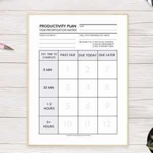 Printable Daily Task Planner | Productivity Time Management Plan | Task ...