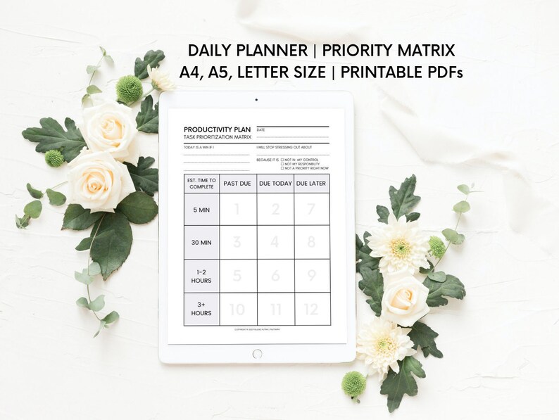 Printable Daily Task Planner Productivity Time Management Plan Task ...