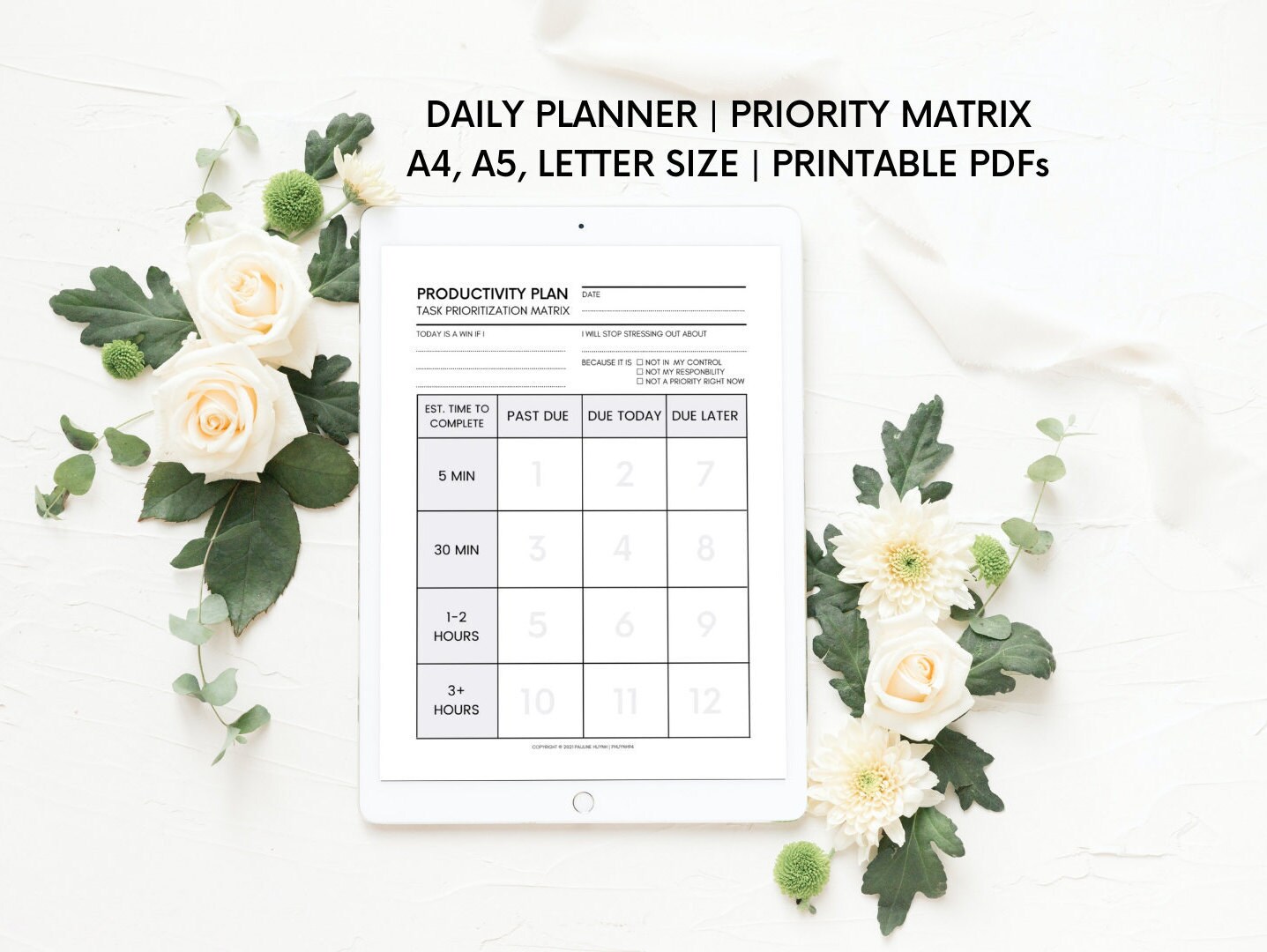 Printable Daily Task Planner Productivity Time Management Plan Task ...
