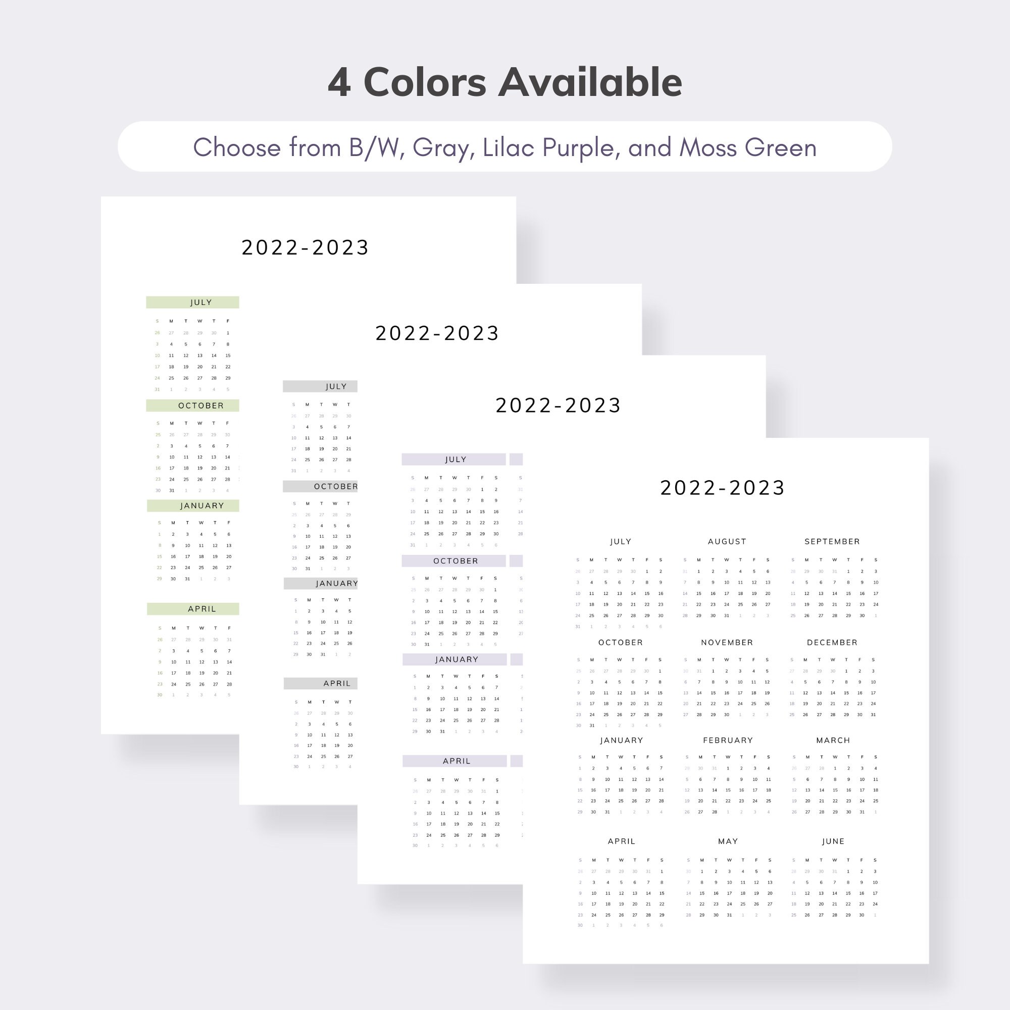 2022-2023 Academic School Calendar Printable, Minimalist Calendar ...