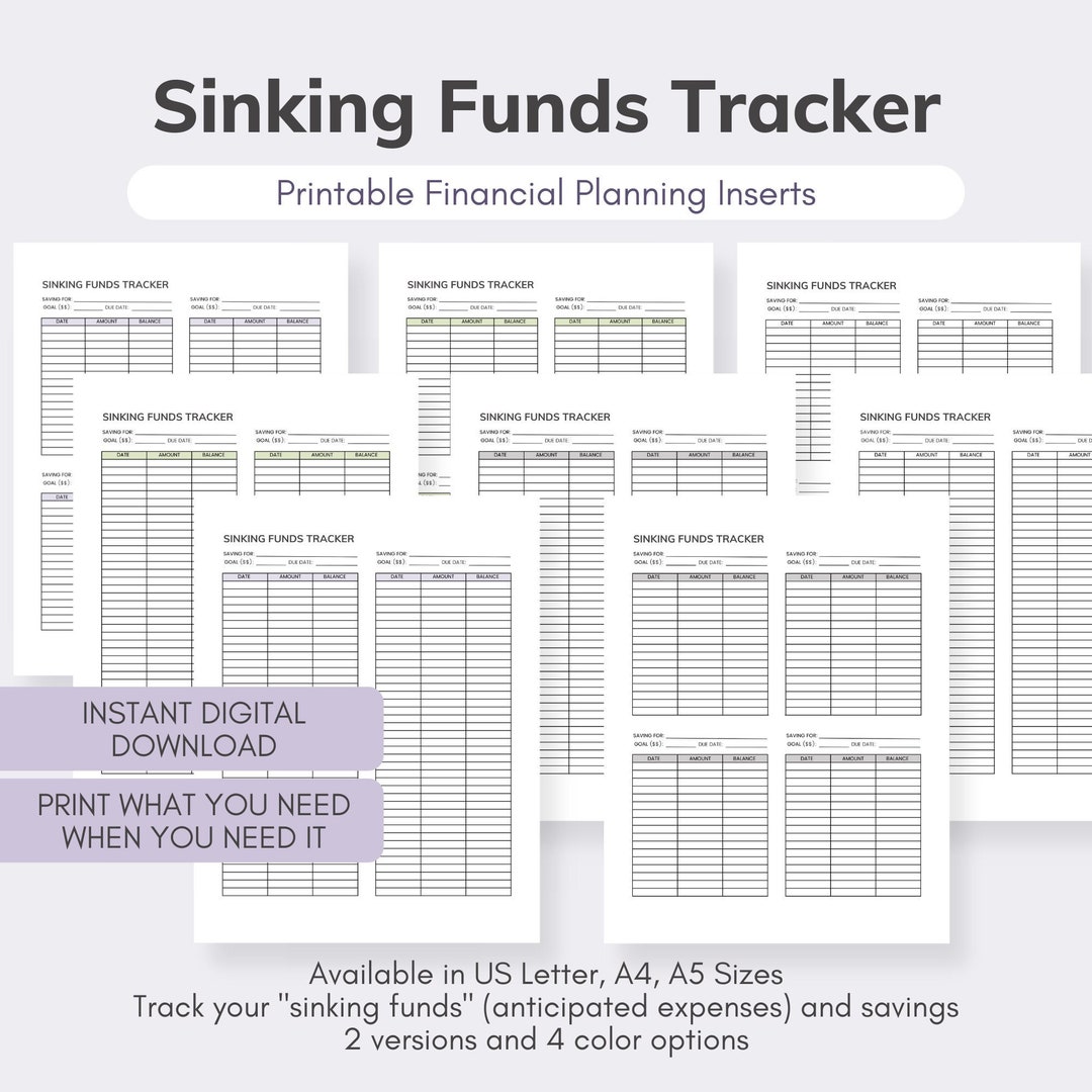 Sinking Funds Printable Tracker | Savings Tracker & Planner | Personal ...