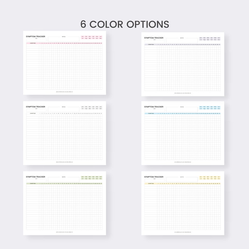 Monthly Pain & Symptom Tracker Printable Health Wellness Log Chronic ...