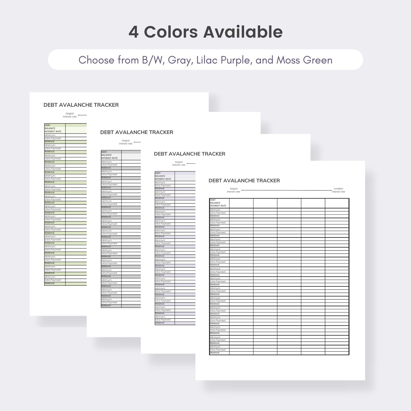 Debt Avalanche Tracker Printable | Debt Payment Tracker | Personal ...