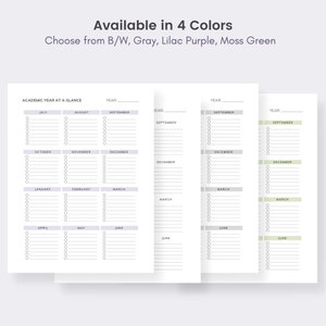 Minimalist Yearly Overview Printable, Year at a Glance One-page ...