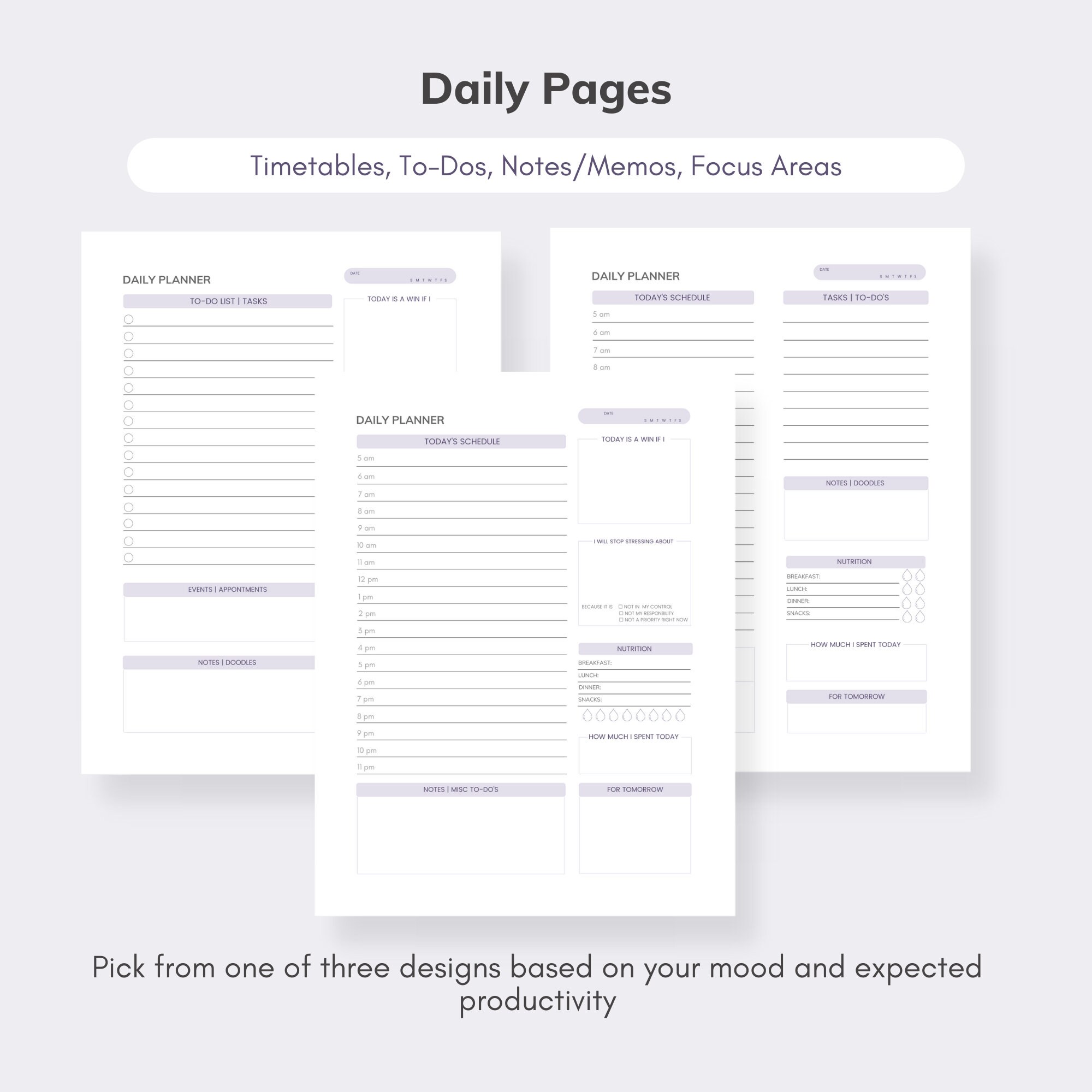 2022-2024 Minimalist Undated Goal & Focus Printable Planner Bundle ...