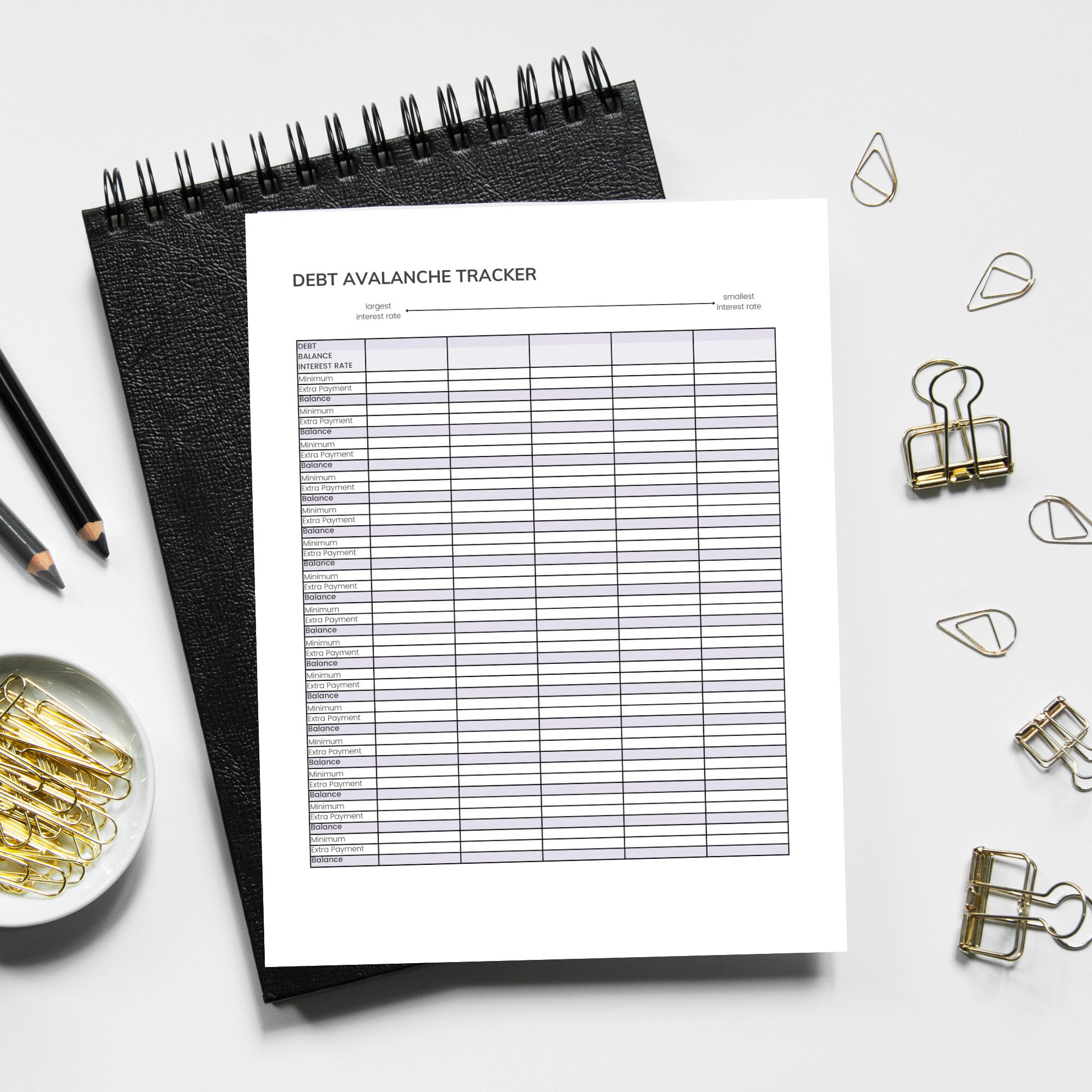 Debt Avalanche Tracker Printable | Debt Payment Tracker | Personal ...