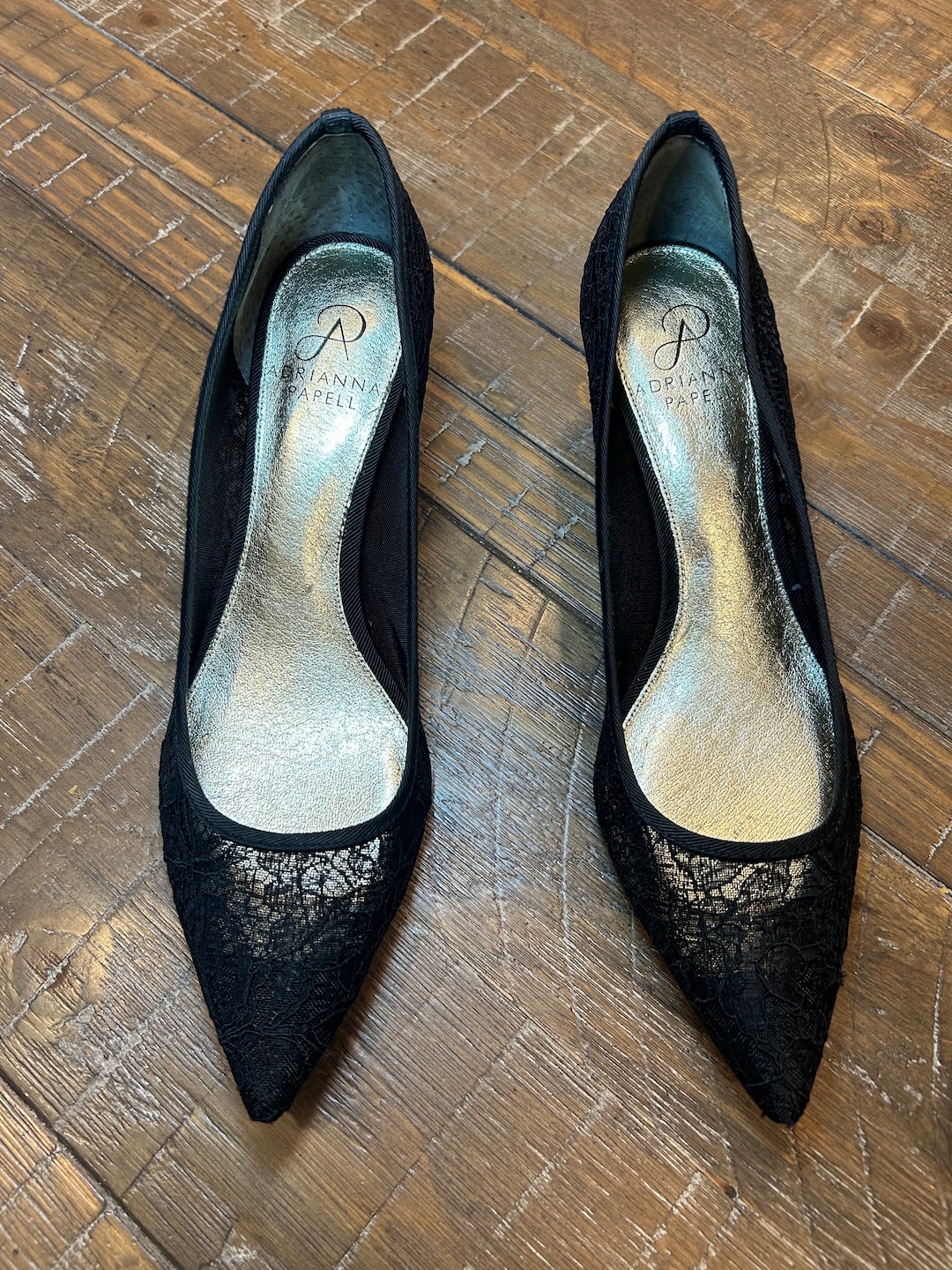Women’s Adrianna Papell Formal Kitten Heel Black Lace Shoe-size 8- - Etsy