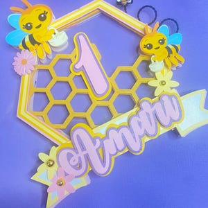 Tiny Bee Cake Topper Little Bees Themed Party - With Name and Age - Etsy