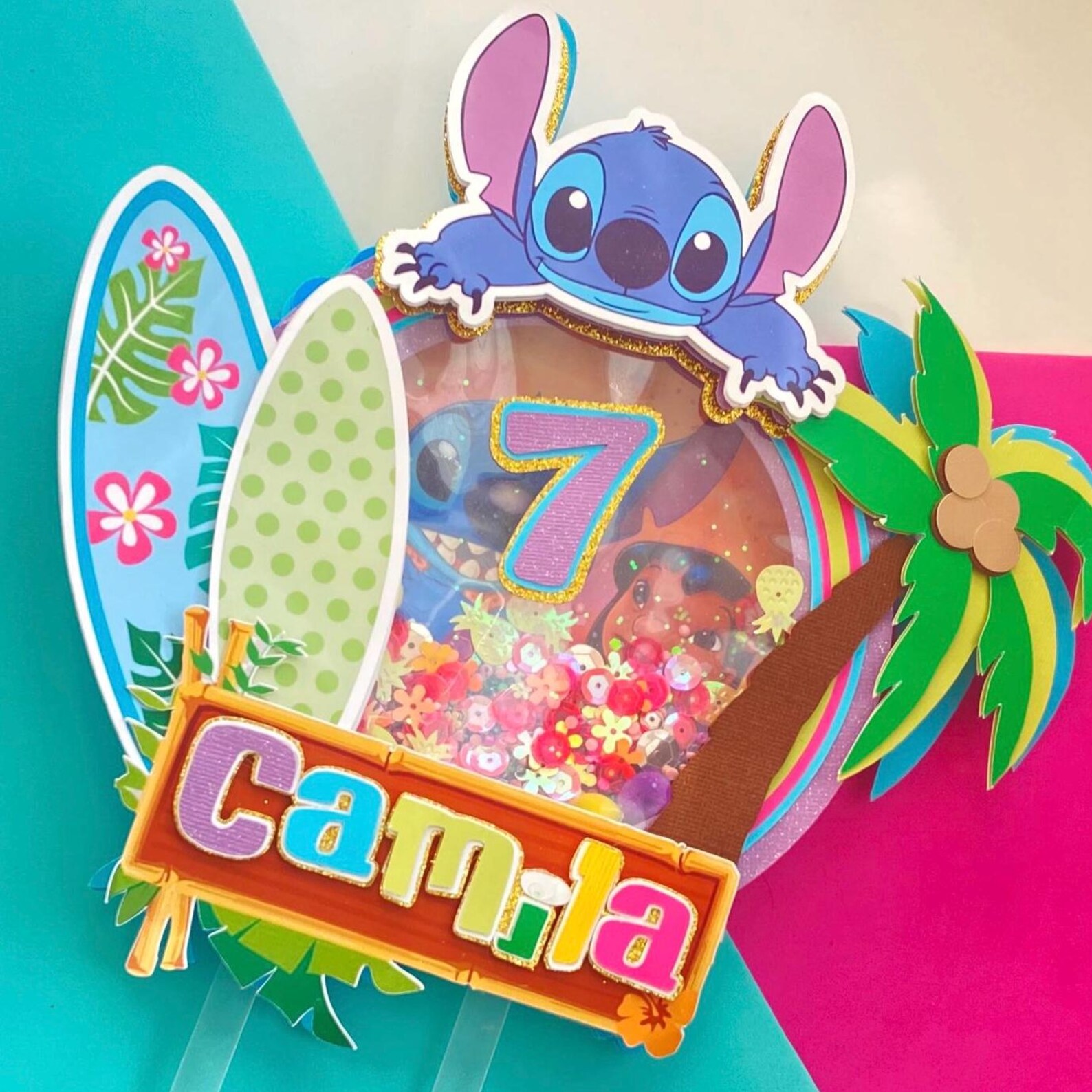 Stitch Cake Topper, Stitch Birthday, Stitch Party, Custom Cake Topper ...