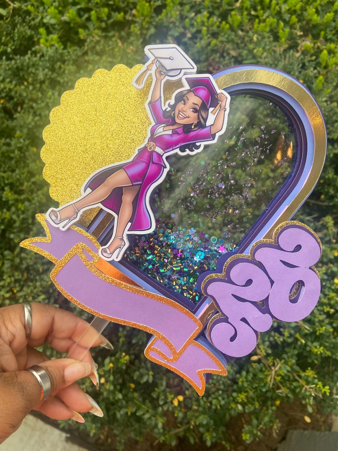 Graduation Shaker Cake Topper - Etsy