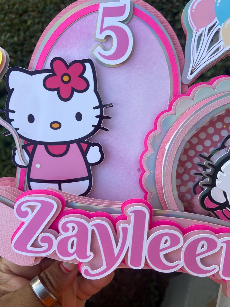 Pink Kity Custom Cake Topper Shaker - Etsy