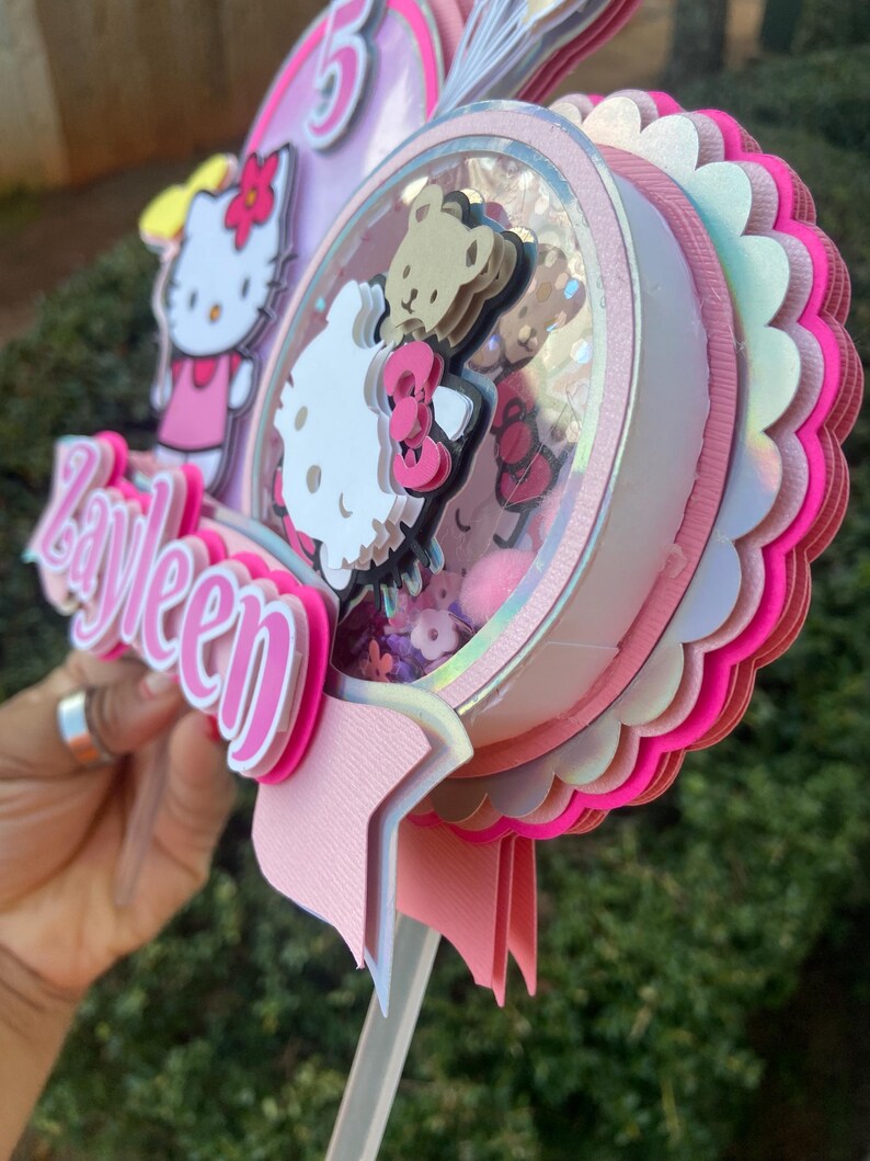 Pink Kity Custom Cake Topper Shaker - Etsy