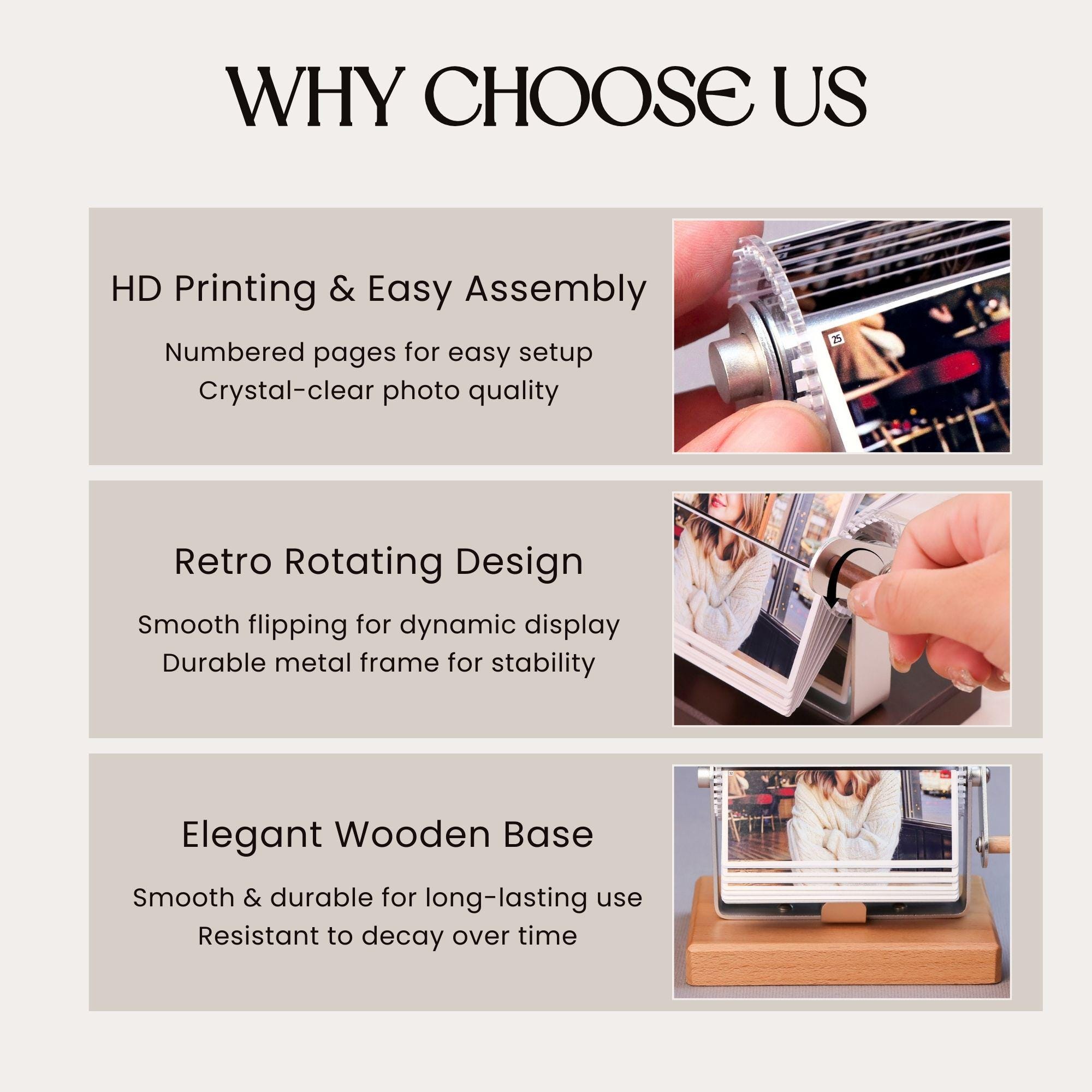 Personalized Keepsake Book Photo/video Rotating Albums, Memory in ...