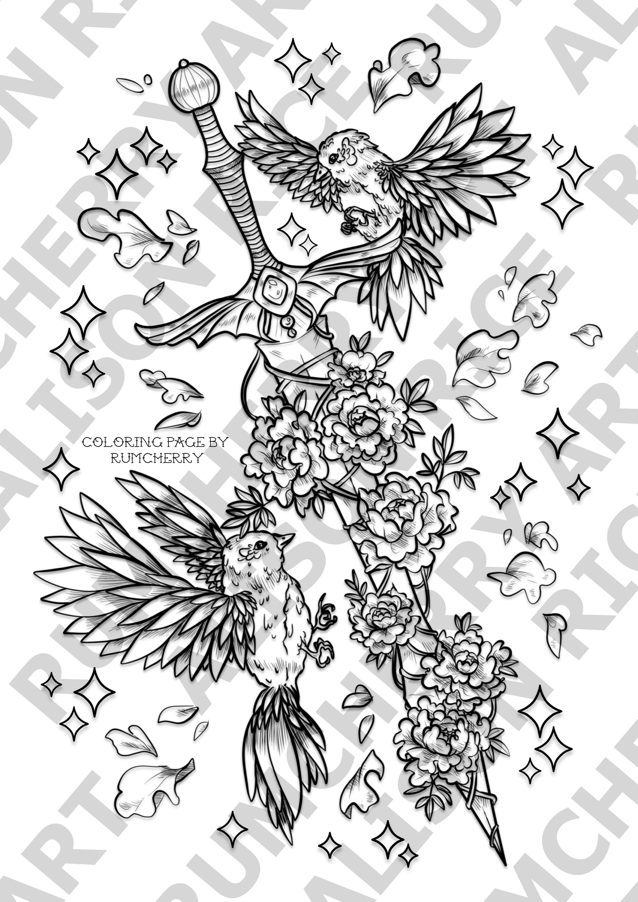 Wings & Blades Coloring Page downloadable/printable - Etsy