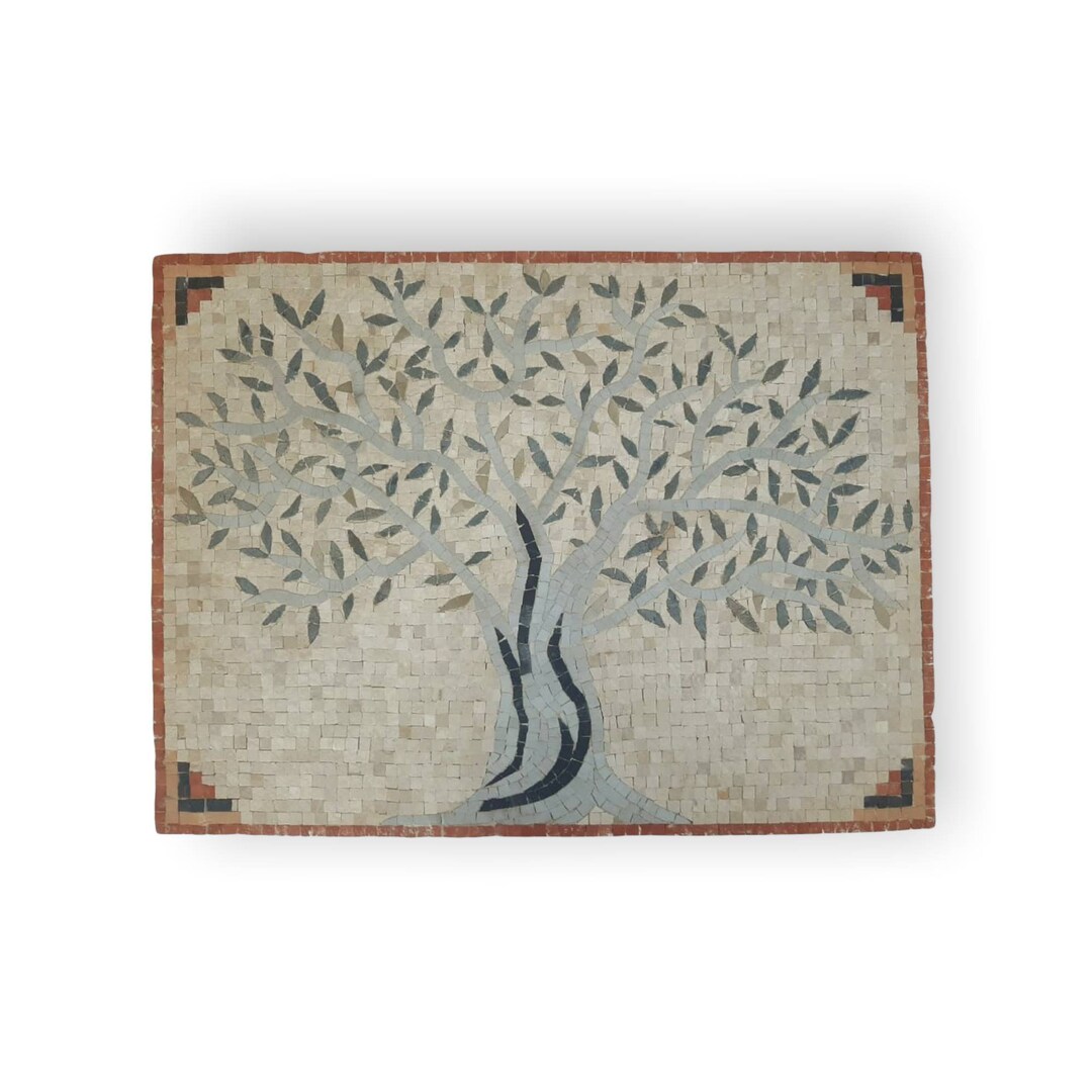 Olive Tree Kitchen Backsplash Mural Mosaic Tiles. Handcrafted Mosaic ...