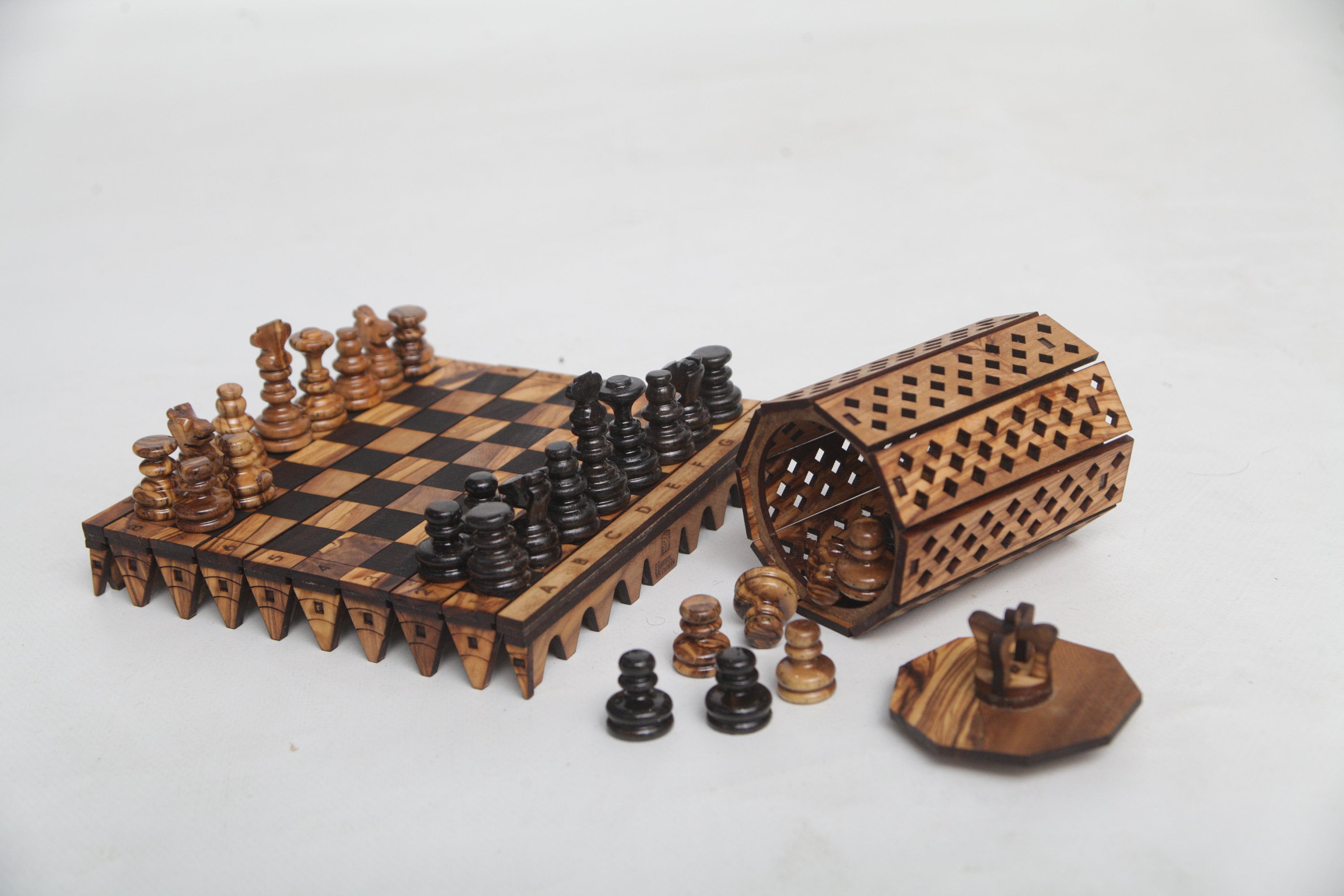 Foldable Wood Chess Set Handmade Christmas Gift Groomsman - Etsy