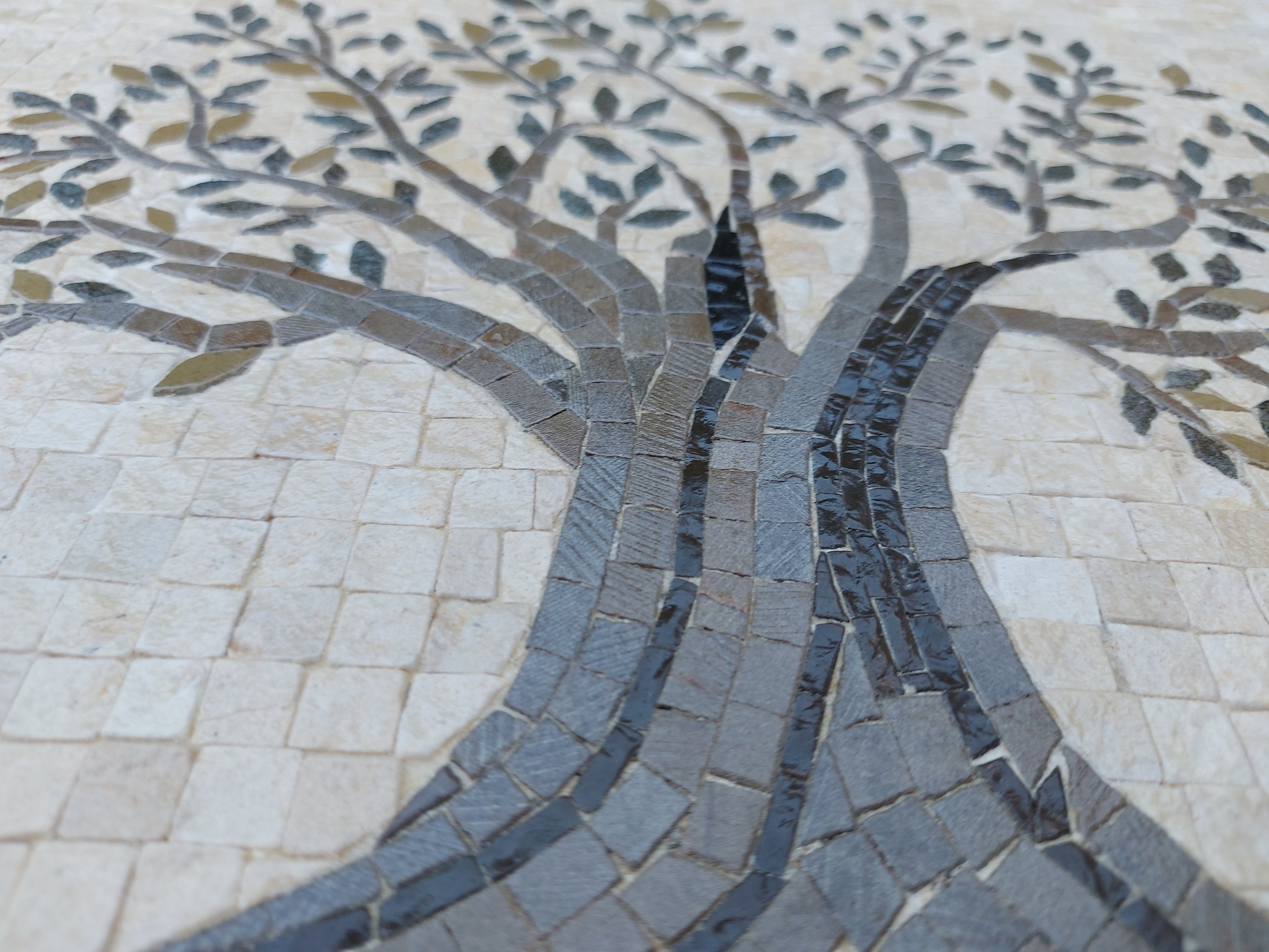 Olive Tree Kitchen Backsplash Mural Mosaic Tiles. Handcrafted Mosaic ...
