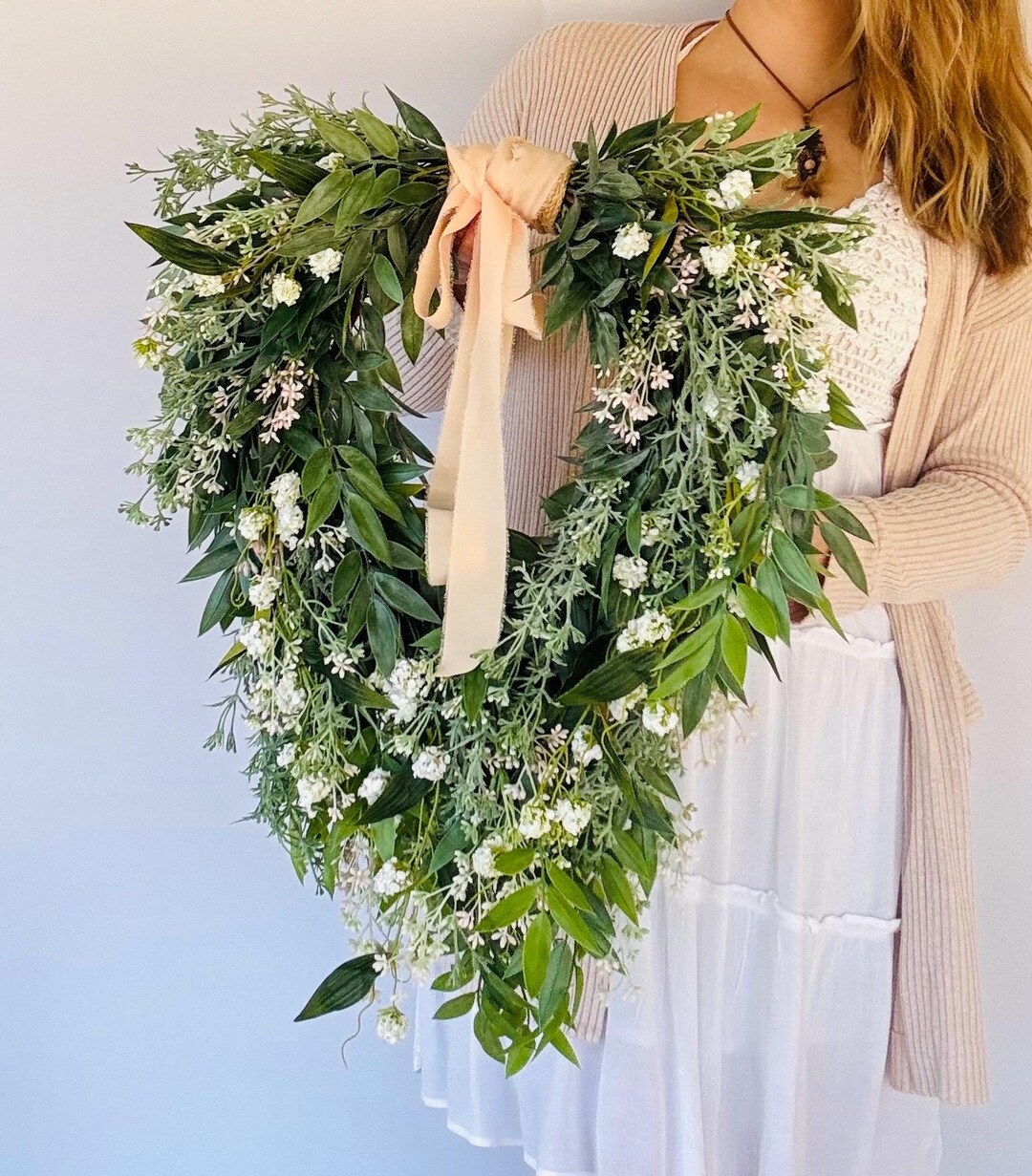 Bestseller Large Spring Greenery Wreath for Front Door, Year Round ...