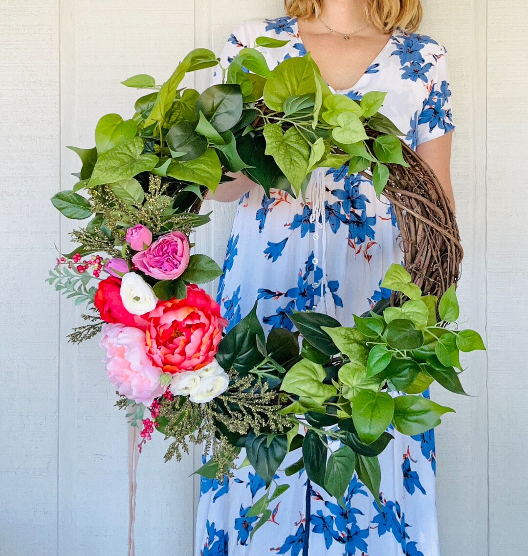 Large Spring Wreath for Front Door, Peony Wreath, Home Decor, Spring ...