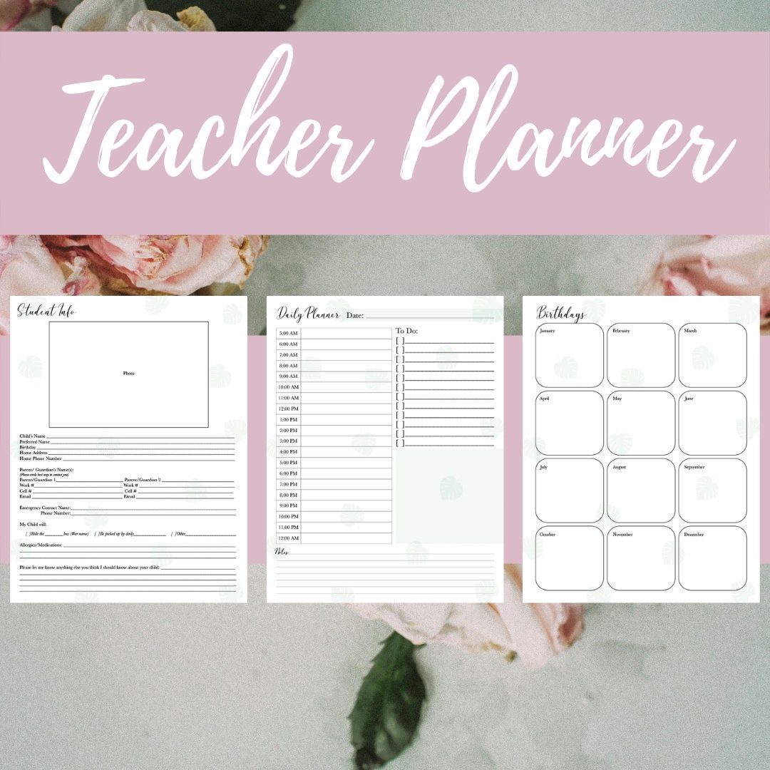 Printable Teacher Planner, Fully Customizable Planner - Etsy