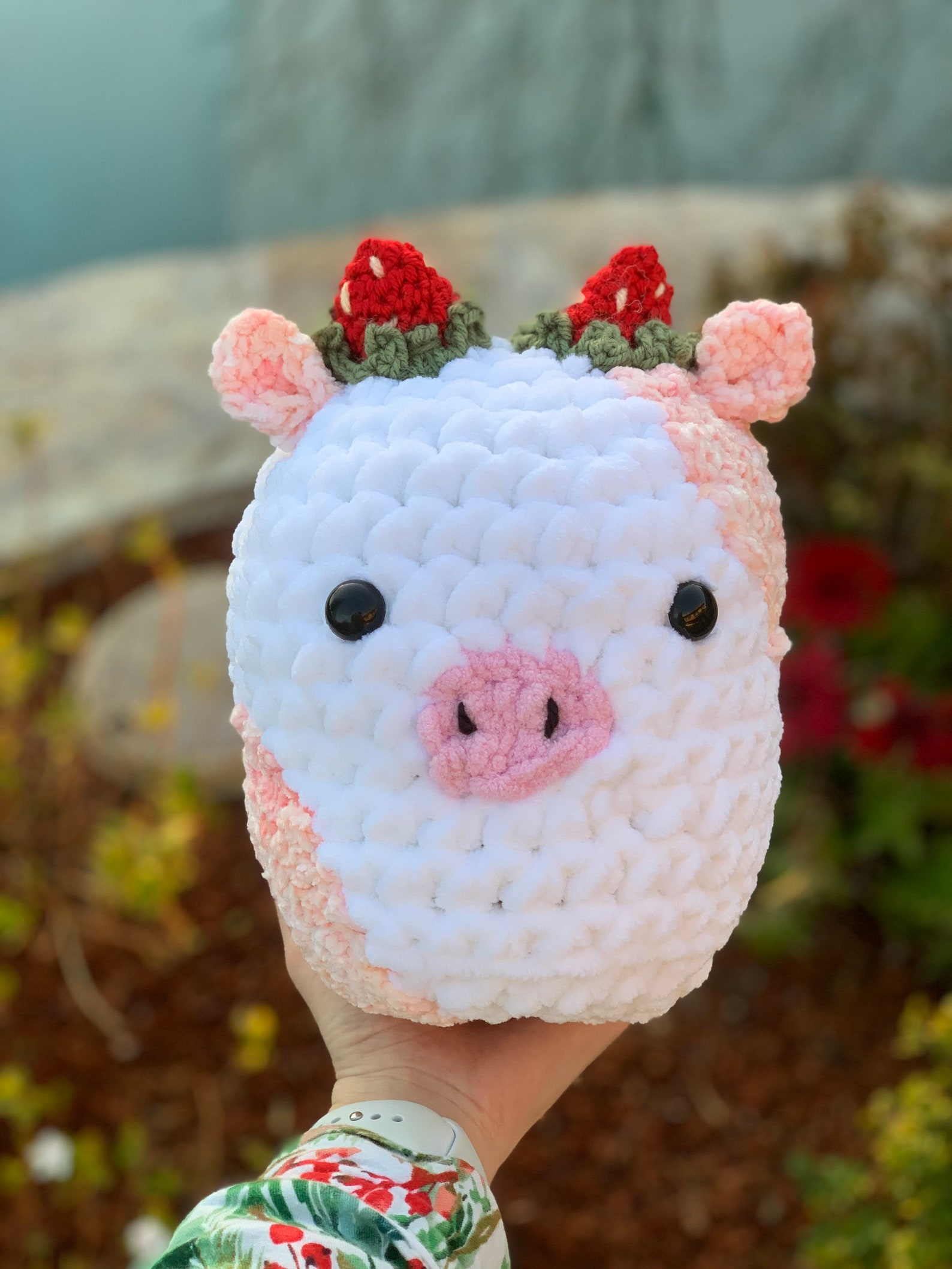Crochet Strawberry Squishmallow Cow - Etsy