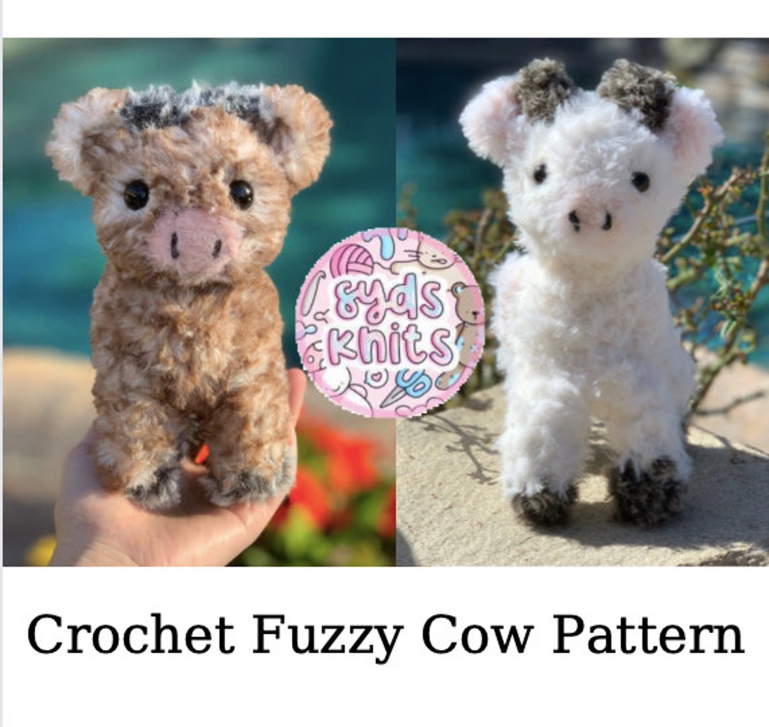 Fuzzy Crochet Cow Pattern (PDF) - Etsy
