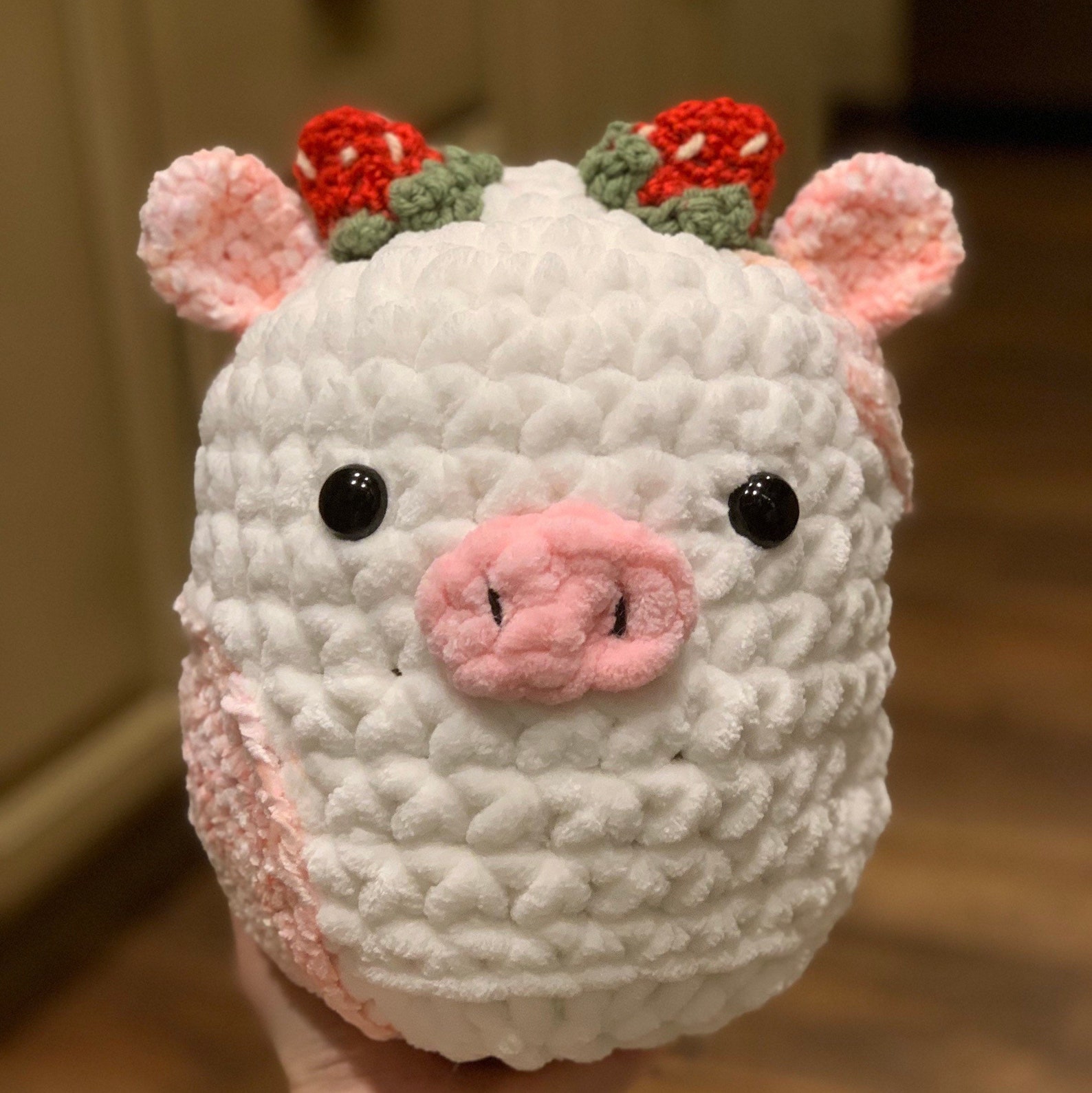 Crochet Strawberry Squishmallow Cow - Etsy