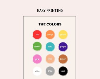 Colors Learning Chart Download - Etsy