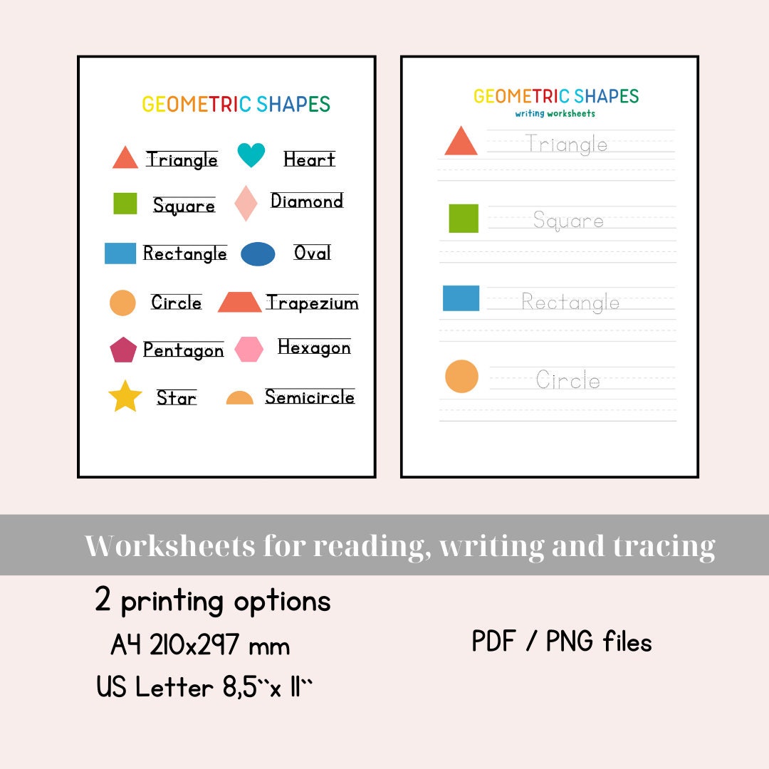 Shape Trancing Worksheets, Geometric Shapes Activity, Handwriting ...