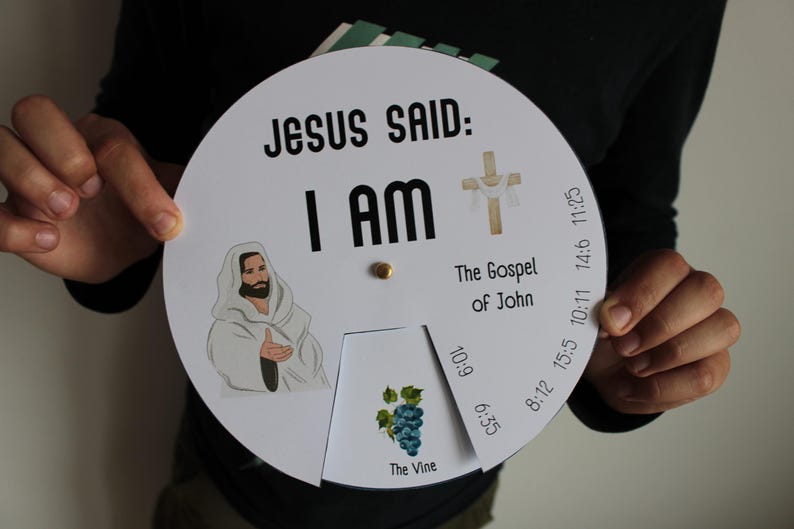 Jesus Said I Am Coloring Wheel, Printable Bible Activity, Kids Bible ...