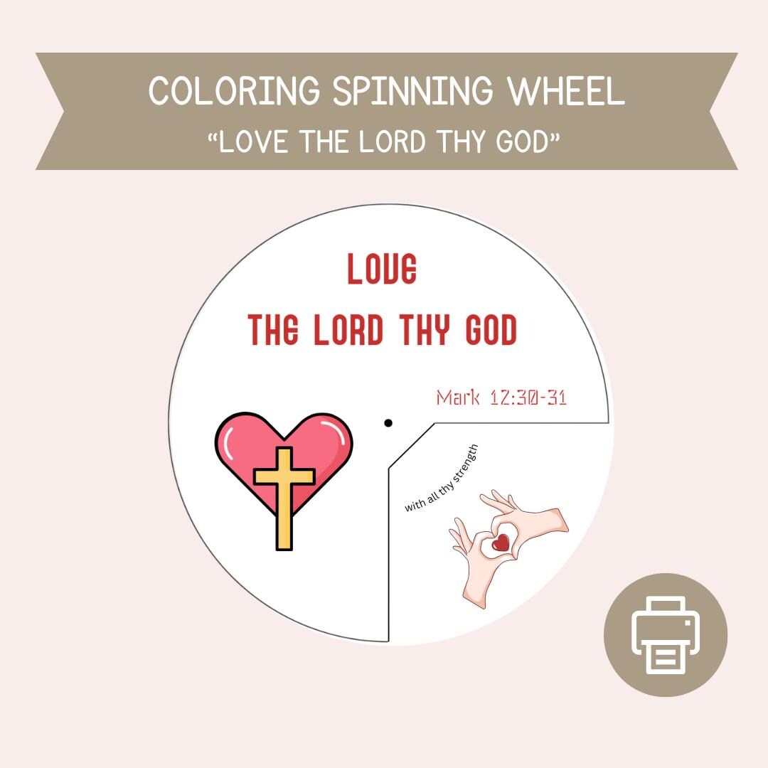 Love the Lord Coloring Wheel: Kids Bible Verse Craft (PDF Download - Etsy