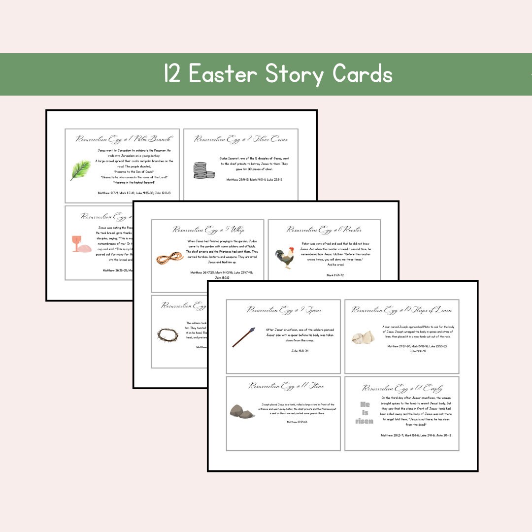 Printable Easter Resurrection Eggs, Easter Activity, Cristian Religious ...