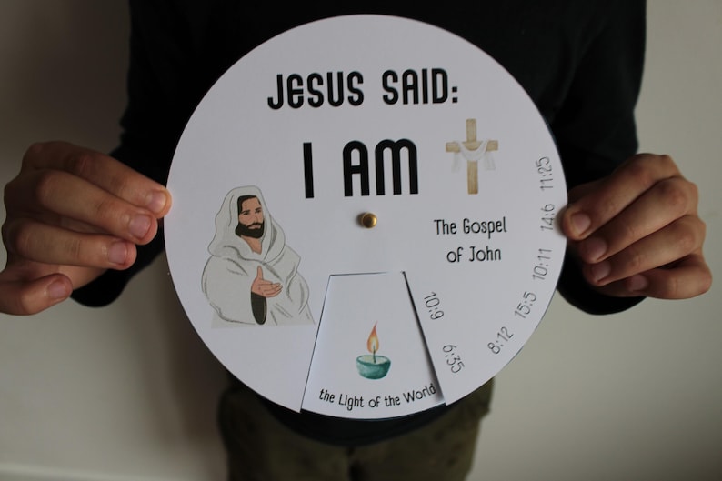 Jesus Said I Am Coloring Wheel, Printable Bible Activity, Kids Bible ...