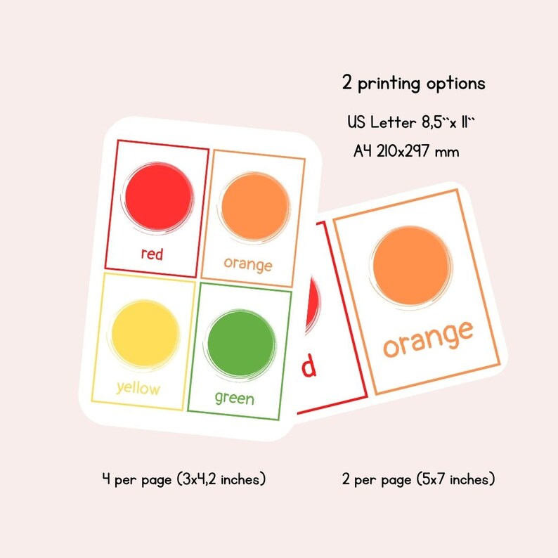 Colors Flashcards, Colors Flash Cards, Montessori Cards , Learning ...