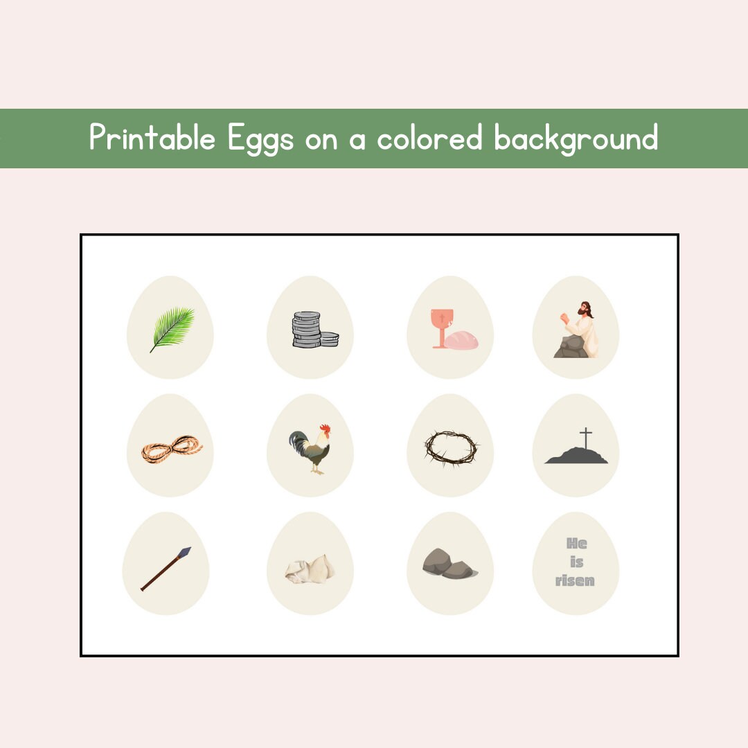 Printable Easter Resurrection Eggs, Easter Activity, Cristian Religious ...