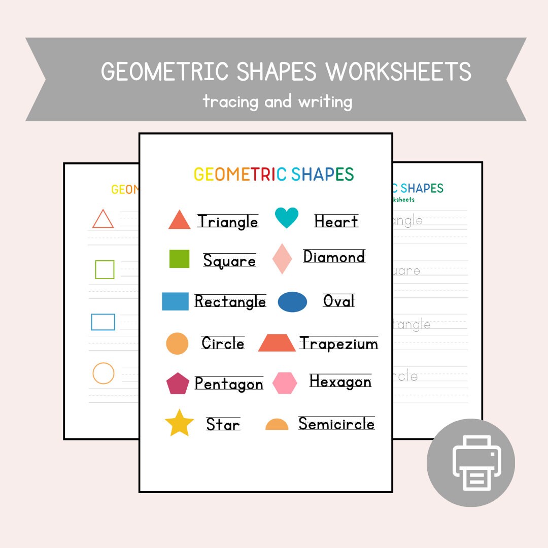 Shape Trancing Worksheets, Geometric Shapes Activity, Handwriting ...