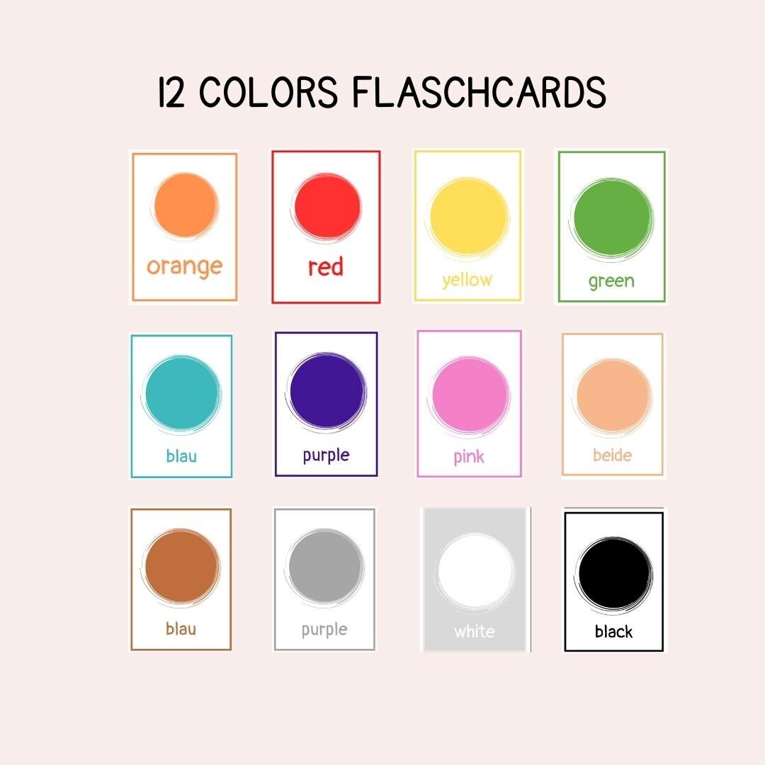 Colors Flashcards, Colors Flash Cards, Montessori Cards , Learning ...