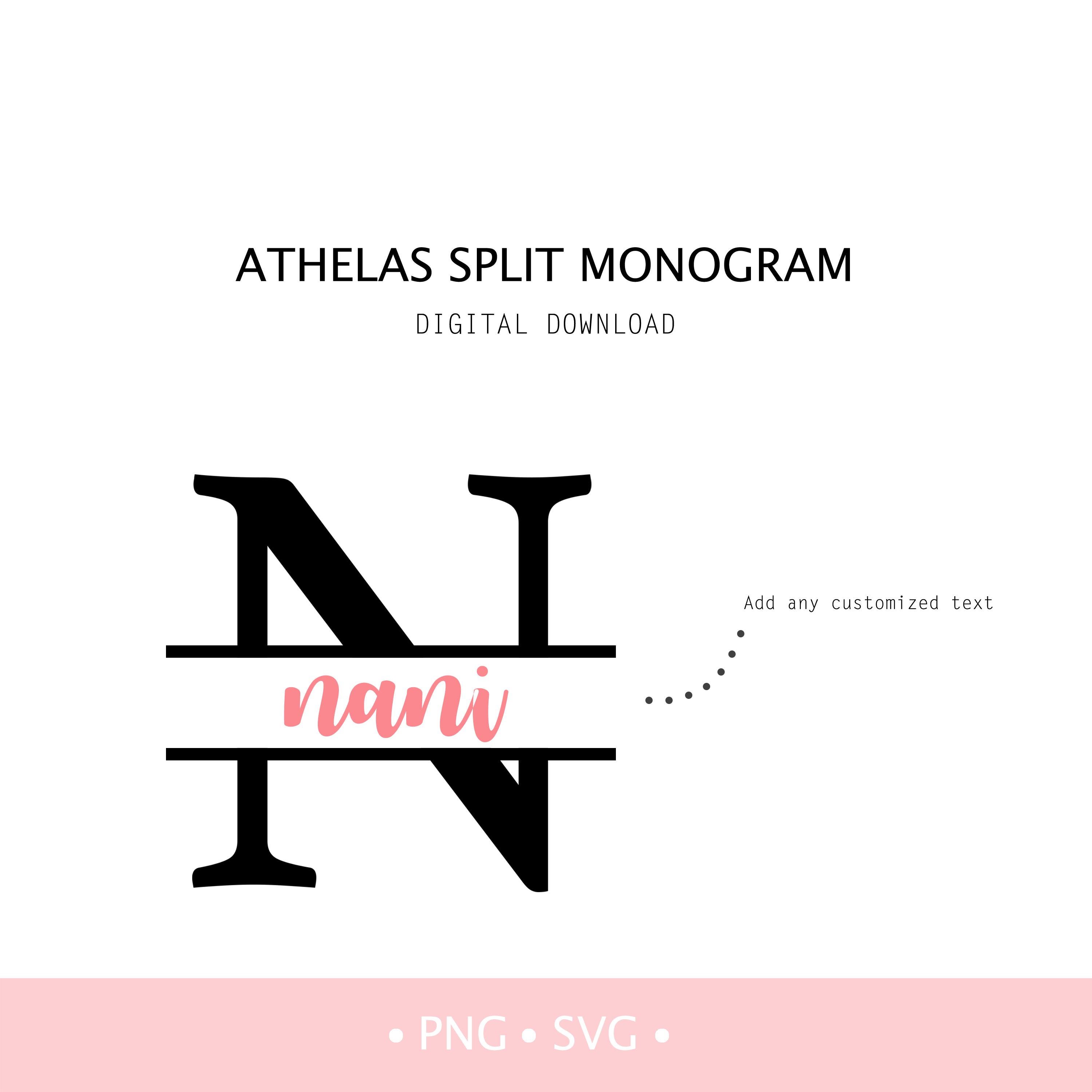 Athelas Split Monogram Font Letters // Cricut Fonts // Silhouette Fonts ...
