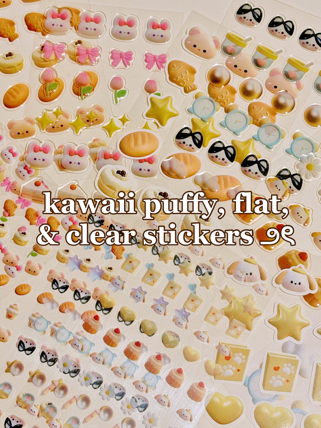 Kawaii Puffy, Flat & Clear Stickers - Etsy