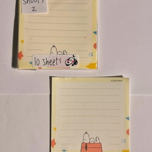 Peanuts Snoopy & Charlie Brown Notepad Sheets - Etsy