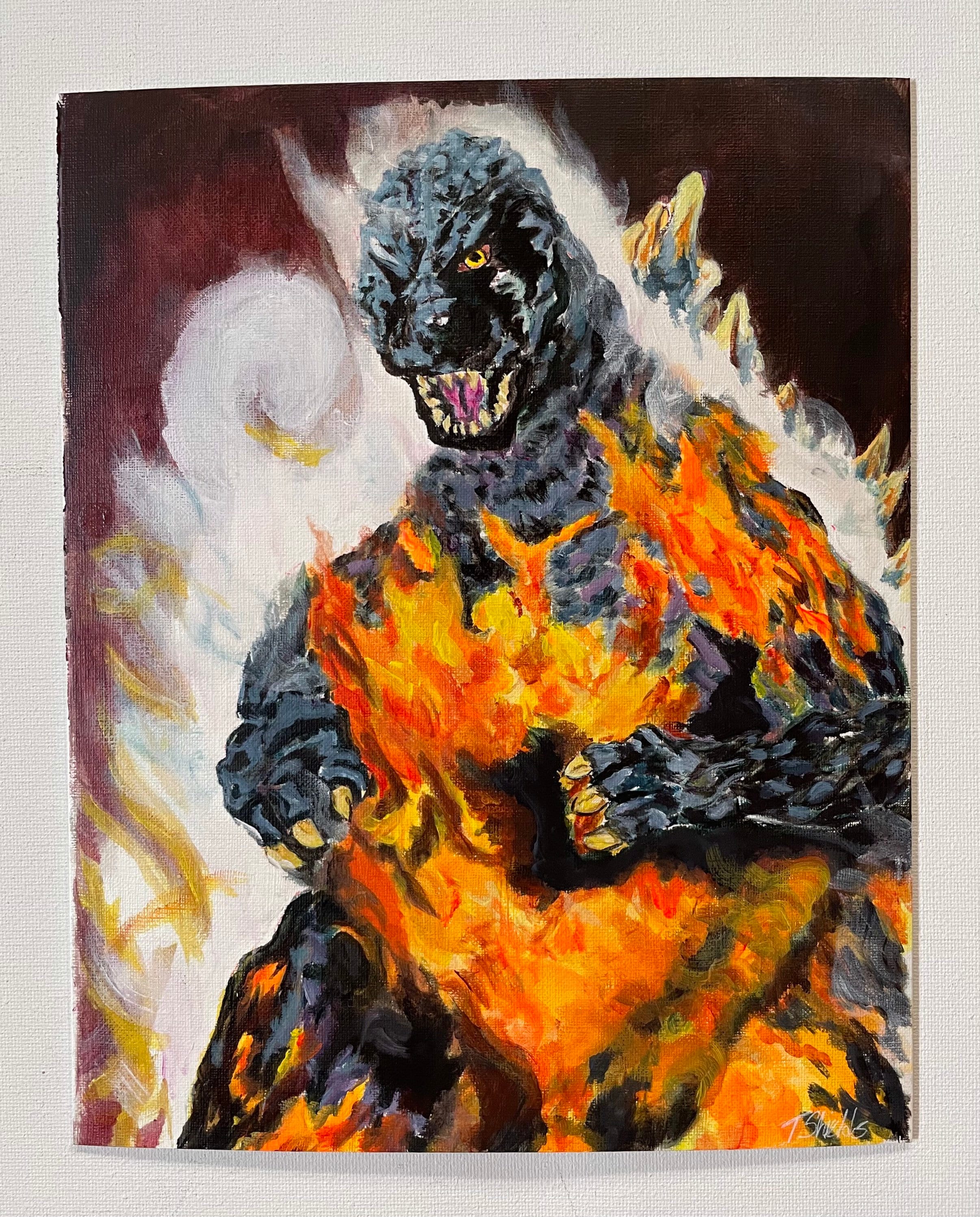 Burning Godzilla Art