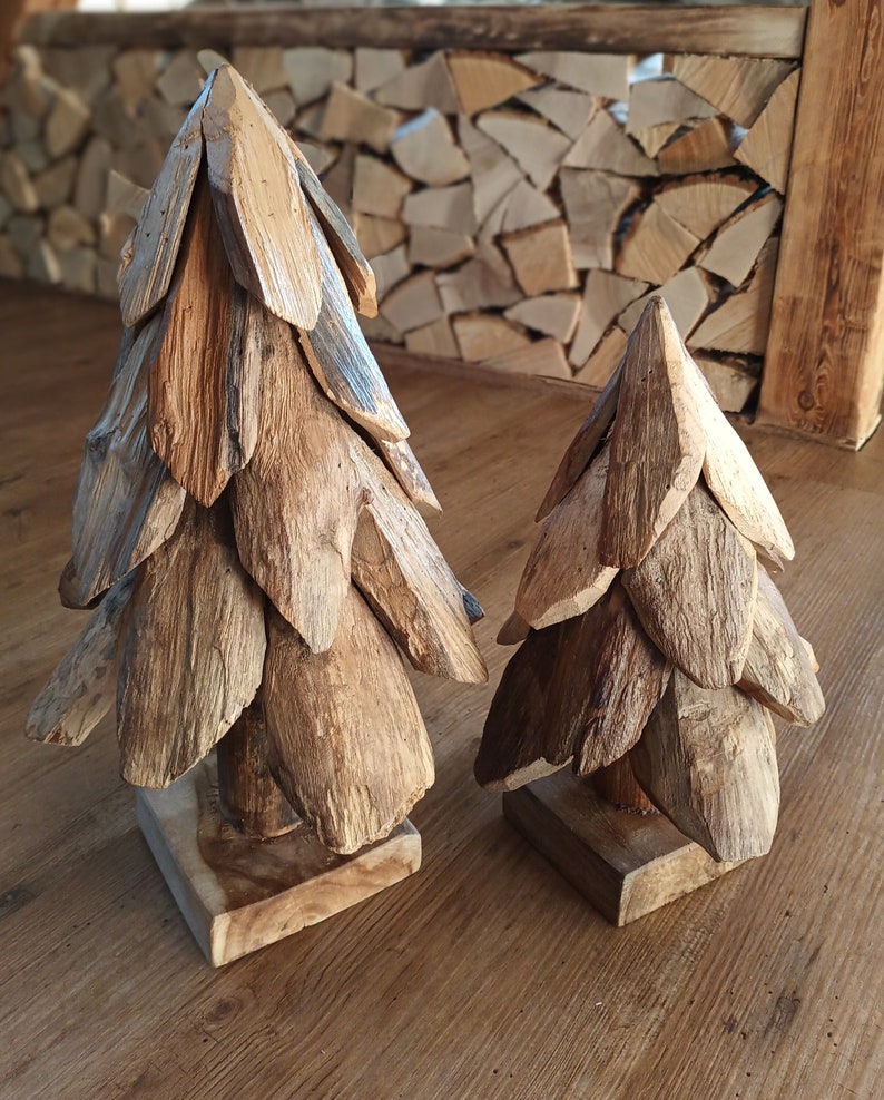 Tannenbaum Holz Christbaum Baum Dekobaum Tischdeko Massiv Weihnachtsbaum Set Teak Holzbaum - Etsy.de