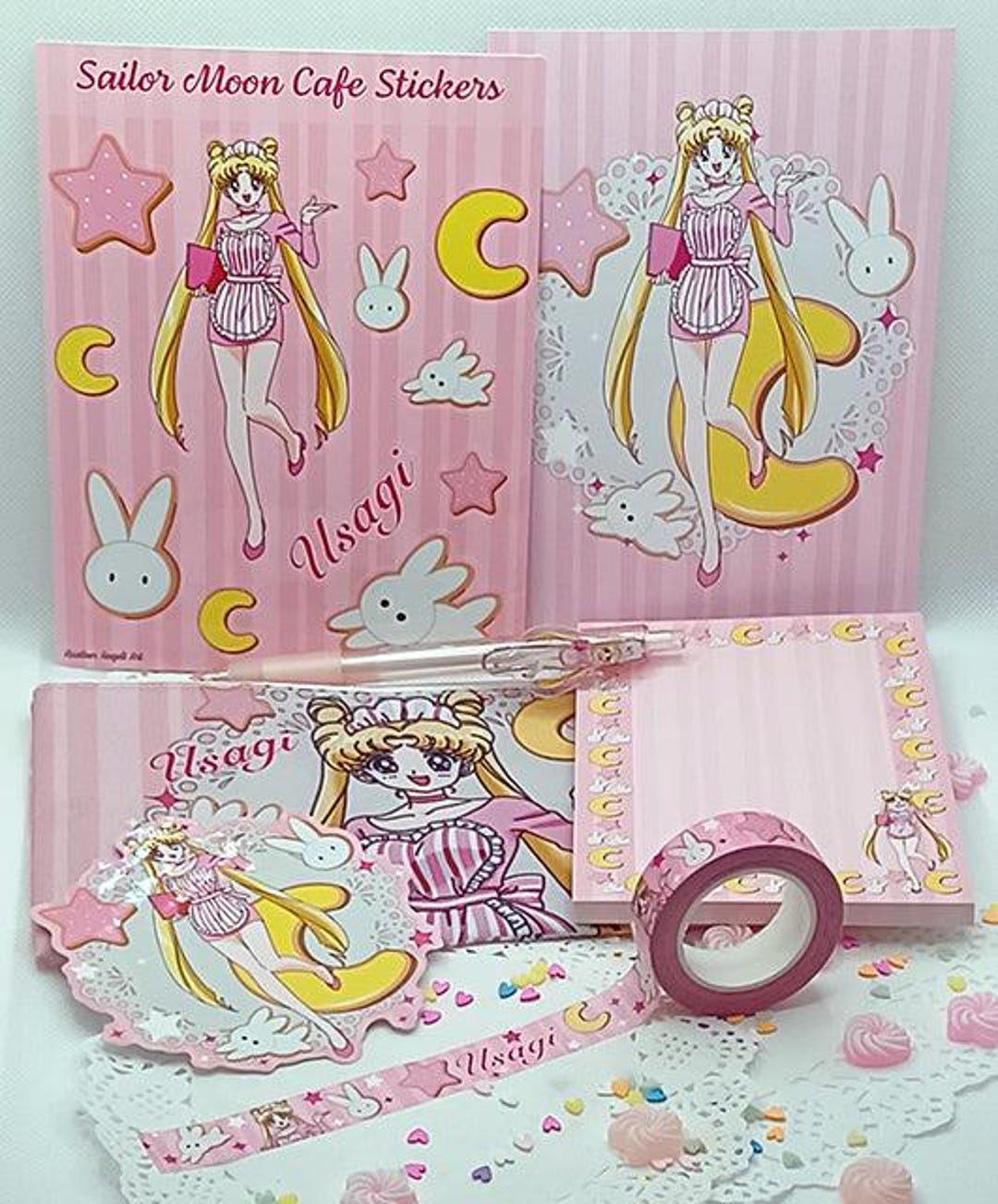 Sailor Moon Usagi Cafe Stationery Bundle: Kawaii Art Gift - Etsy