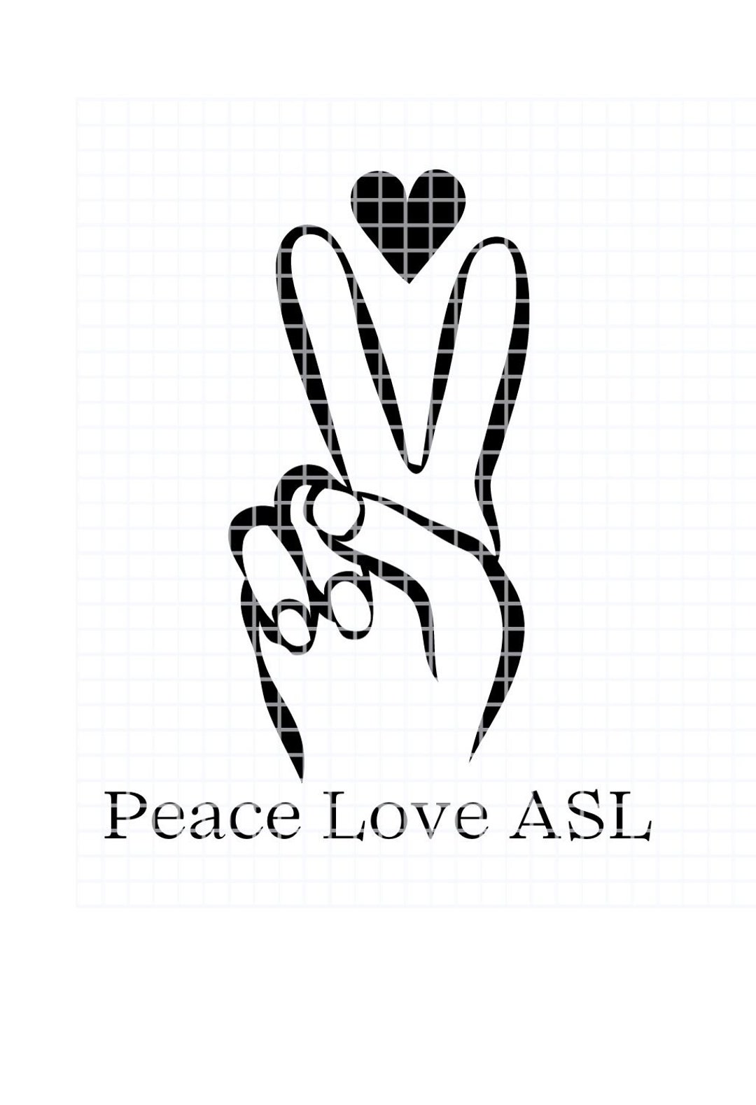 Peace Love ASL Instant Download, Png, Svg, American Sign Language, ASL ...