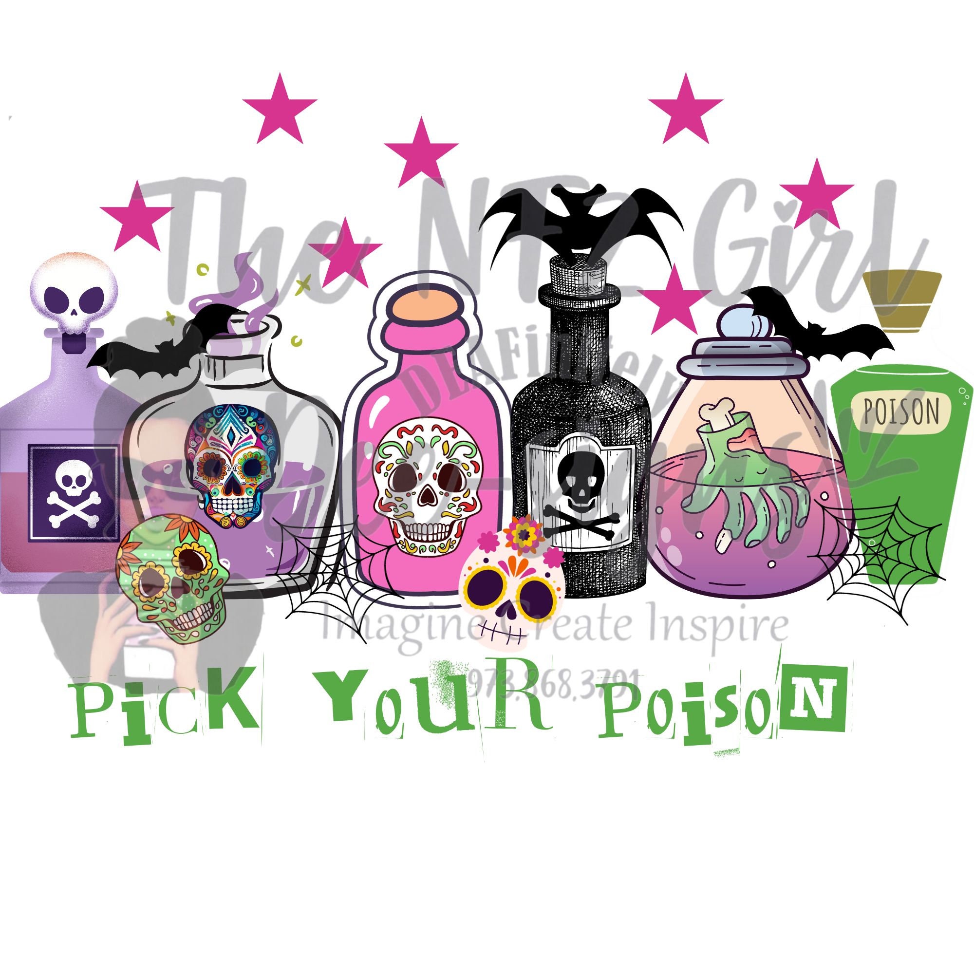 Pick Your Poison Png, Halloween Instant Download, Drink up Witches ...
